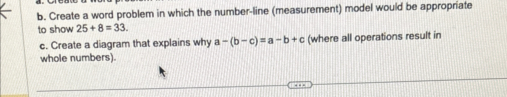 Solved b. ﻿Create a word problem in which the number-line | Chegg.com