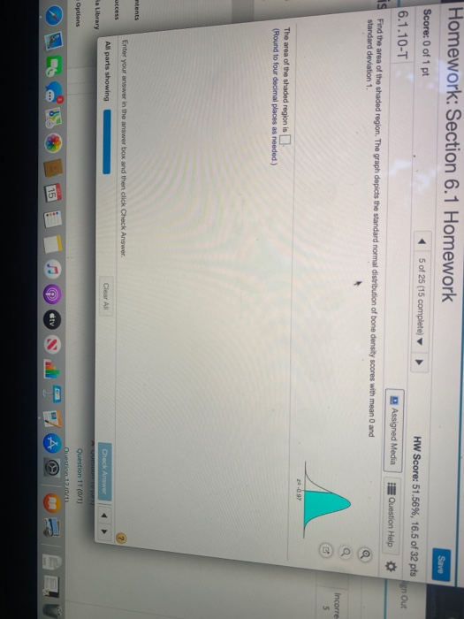 Solved Homework Section 6 1 Homework Save Score 0 Of 1 Pt