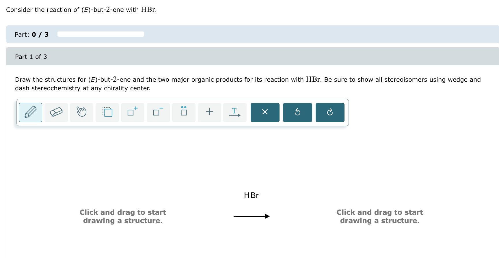 Solved Consider the reaction of \( (E) \)-but-2-ene with HBr | Chegg.com