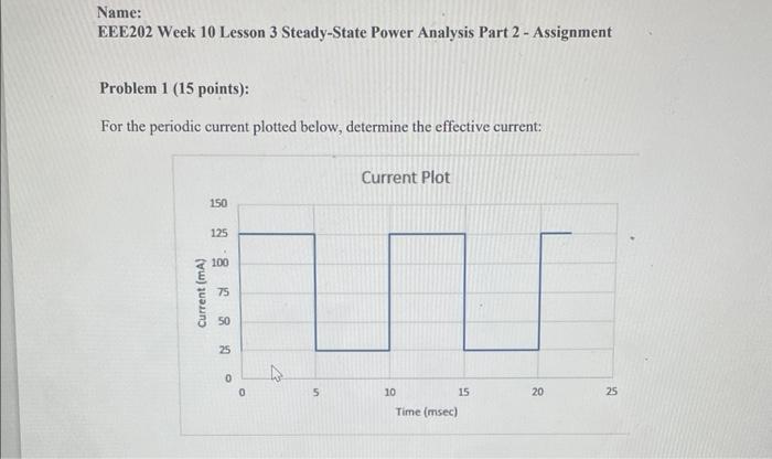 Solved Name: EEE202 Week 10 Lesson 3 Steady-State Power | Chegg.com