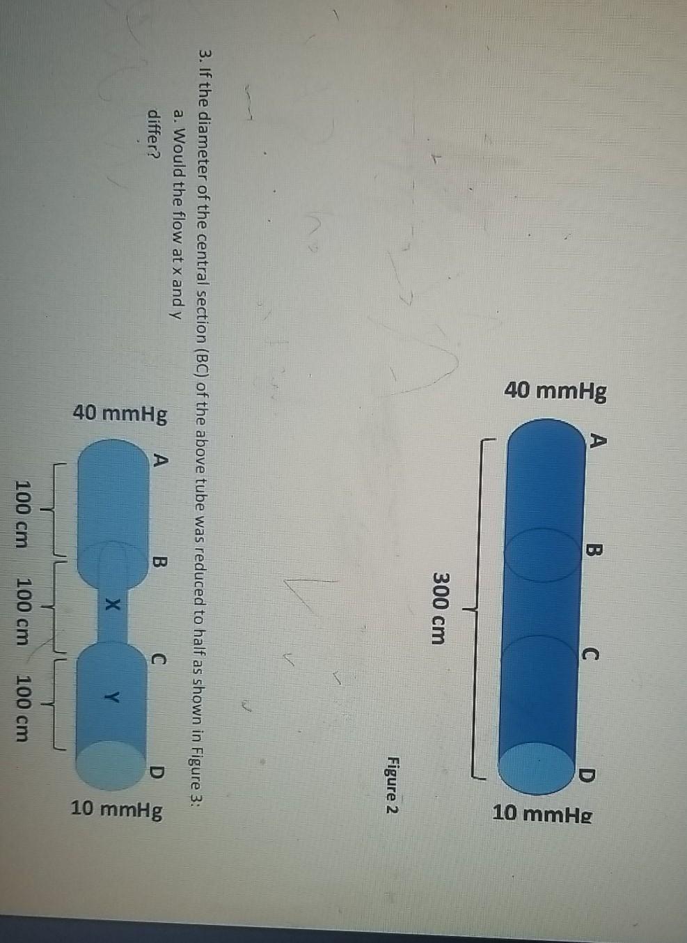 Solved B C 40 mmHg 10 mmHg 300 cm Figure 2 3. If the | Chegg.com