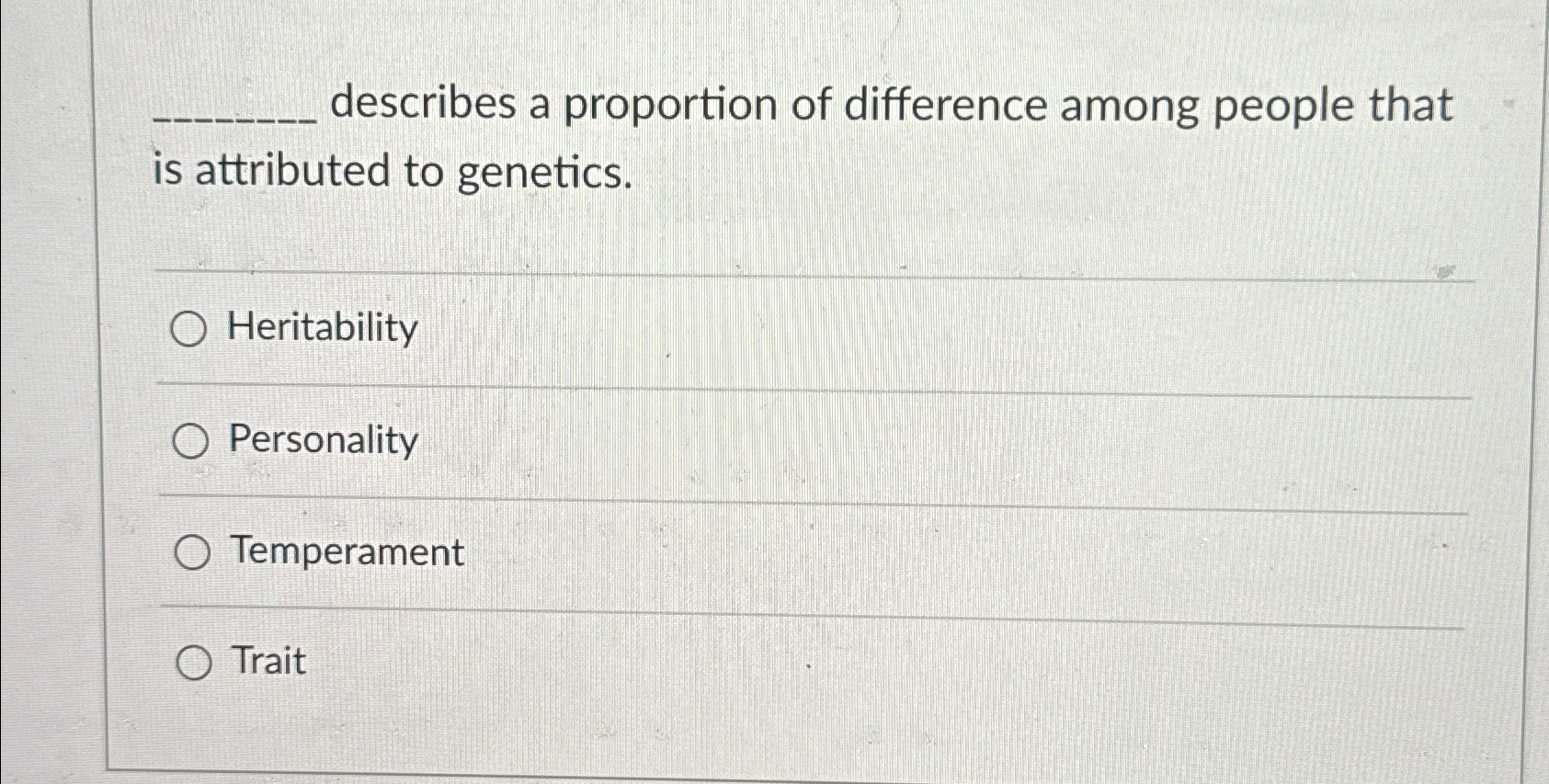Solved q, ﻿describes a proportion of difference among people | Chegg.com
