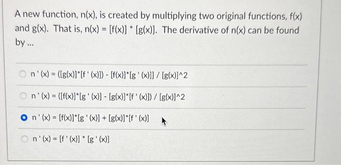 Solved A new function, n(x), is created by multiplying two | Chegg.com