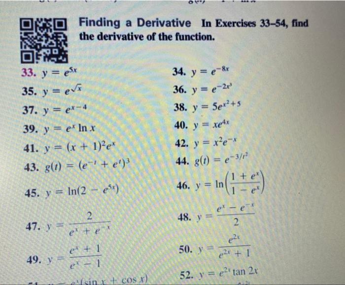 Solved ON Finding a Derivative In Exercises 33-54, find the | Chegg.com