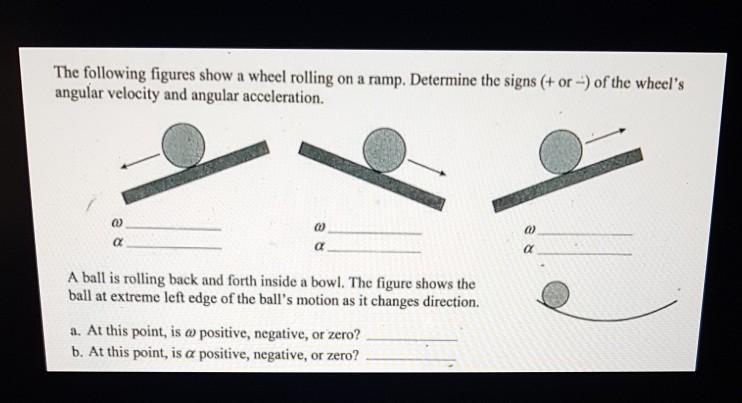 Solved The following figures show a wheel rolling on a ramp. | Chegg.com