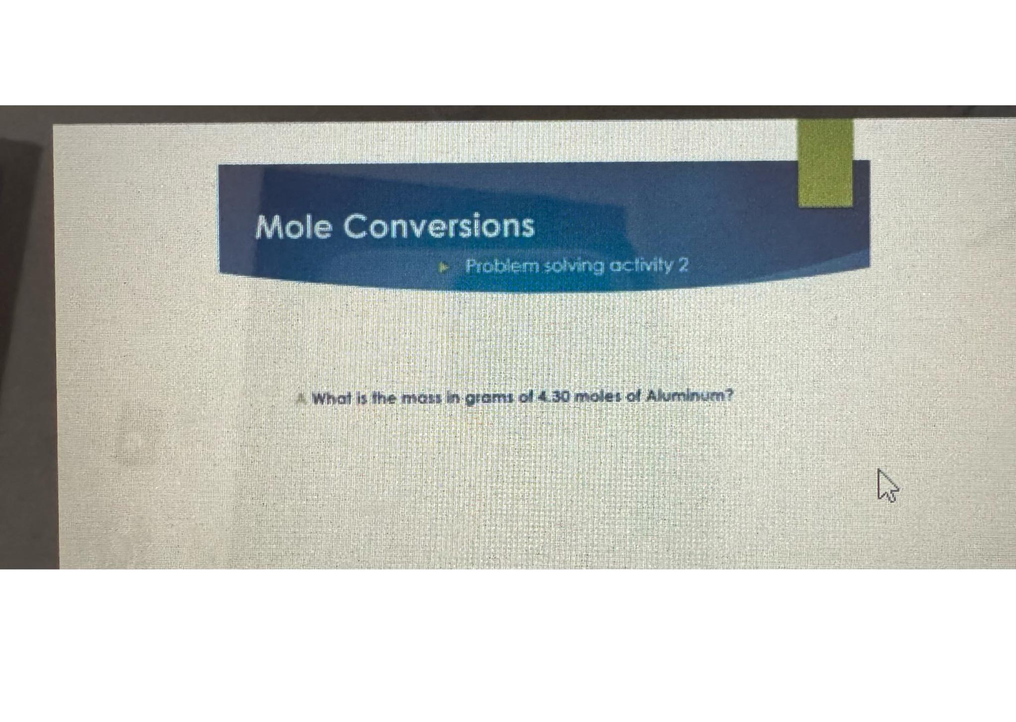 Solved Mole ConversionsProblem solving activity 2What is the | Chegg.com