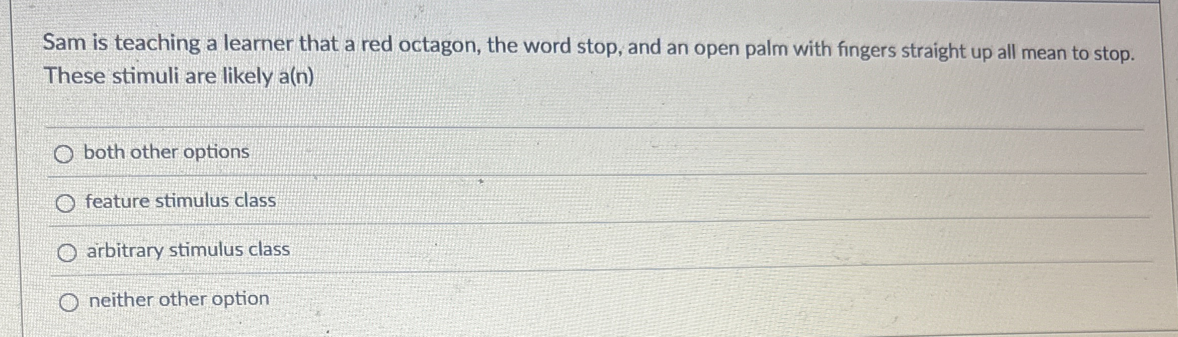 Solved Sam is teaching a learner that a red octagon, the | Chegg.com