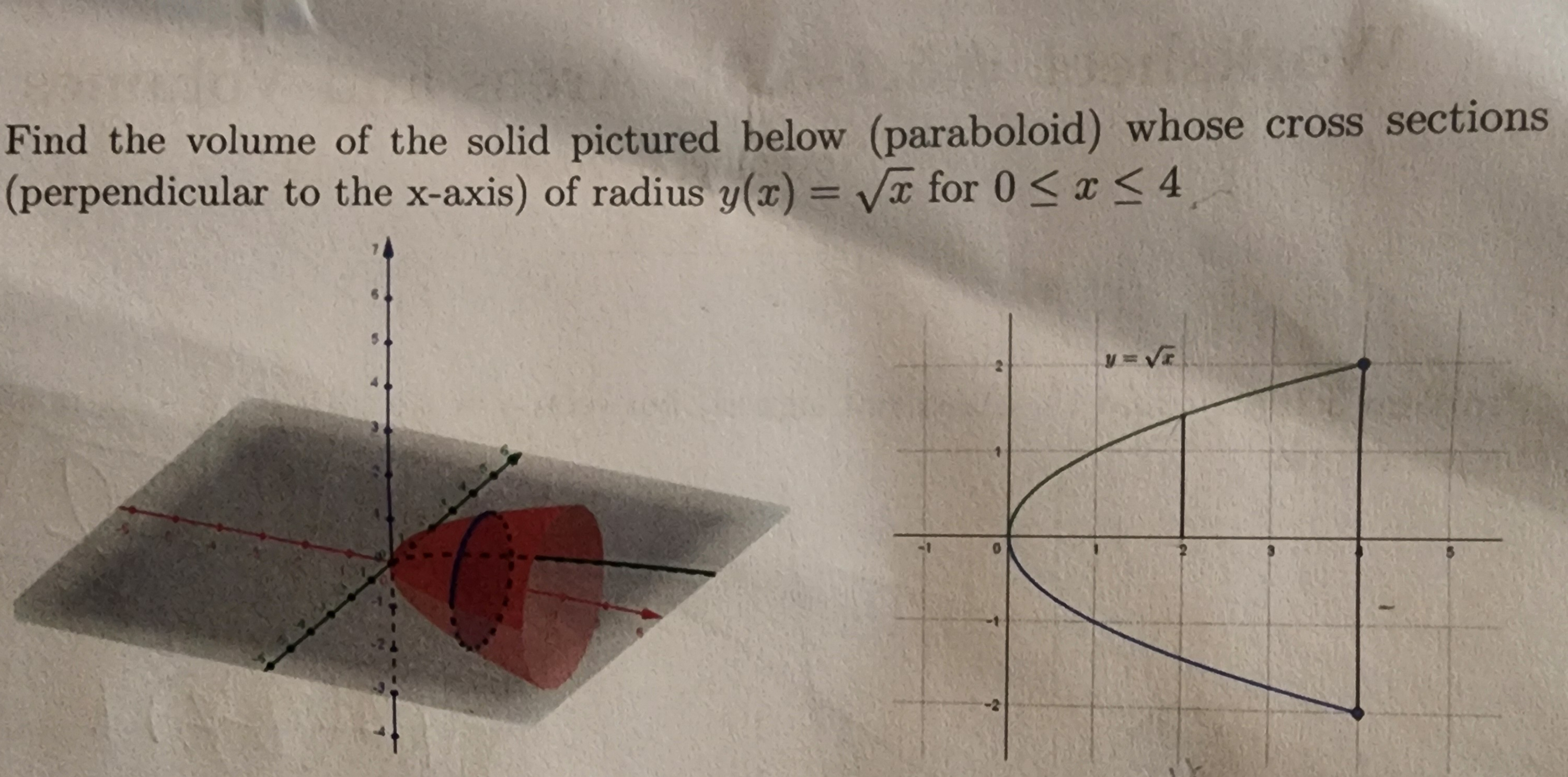 Solved by an EXPERT Find the volume of ﻿the solid pictured below | Chegg.com