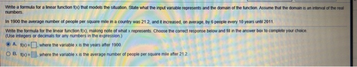 Solved Write A Formula For A Linear Function Fx That 0429