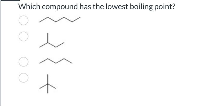 Solved Which compound has the lowest boiling point? | Chegg.com