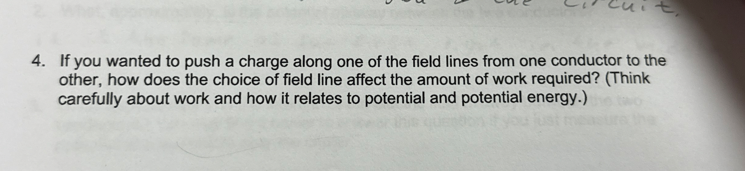 Solved If you wanted to push a charge along one of the field | Chegg.com