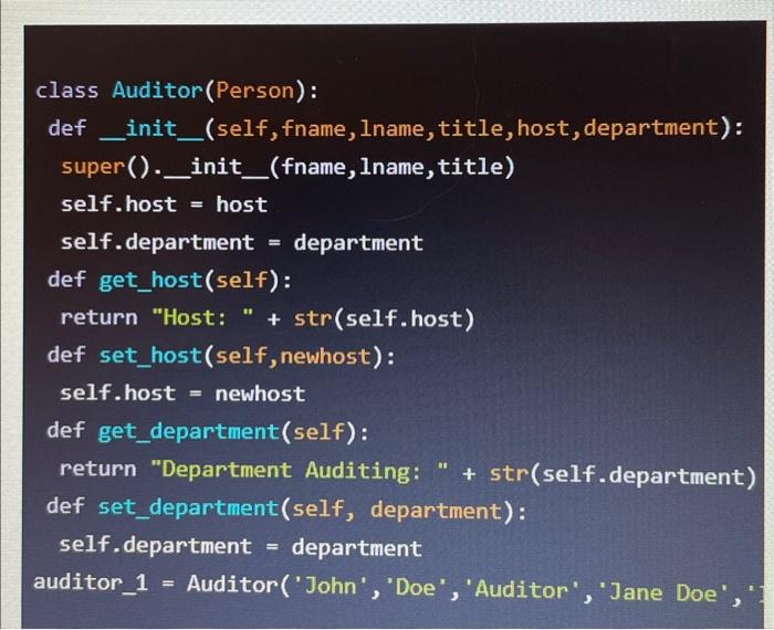 Solved For the base class Person example provided in the | Chegg.com