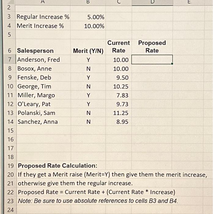 Solved what is thr formula to find the proposed rate? | Chegg.com