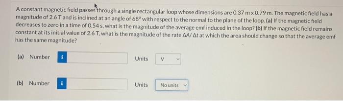 Solved A constant magnetic field passes through a single | Chegg.com