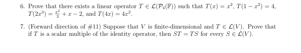 Solved 6.Prove that there exists a linear operator | Chegg.com