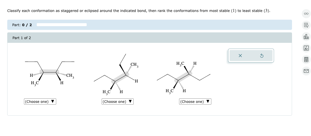 Solved Classify each conformation as staggered or eclipsed | Chegg.com