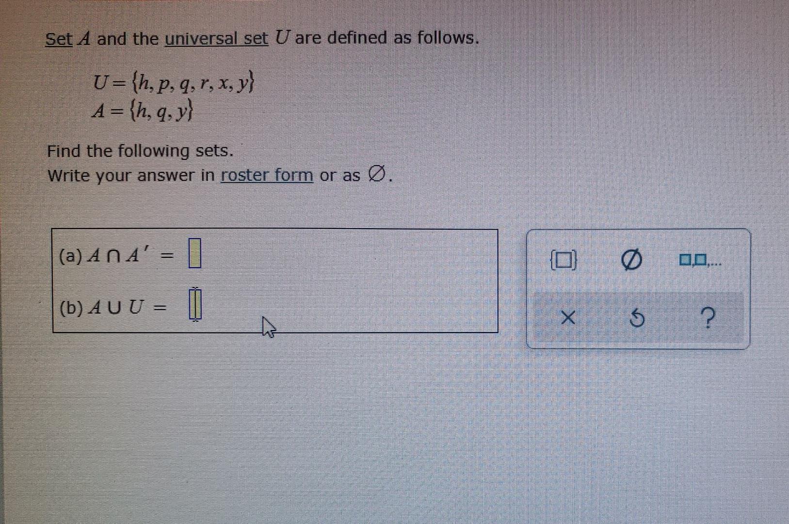 Solved Set A and the universal set U are defined as follows. | Chegg.com