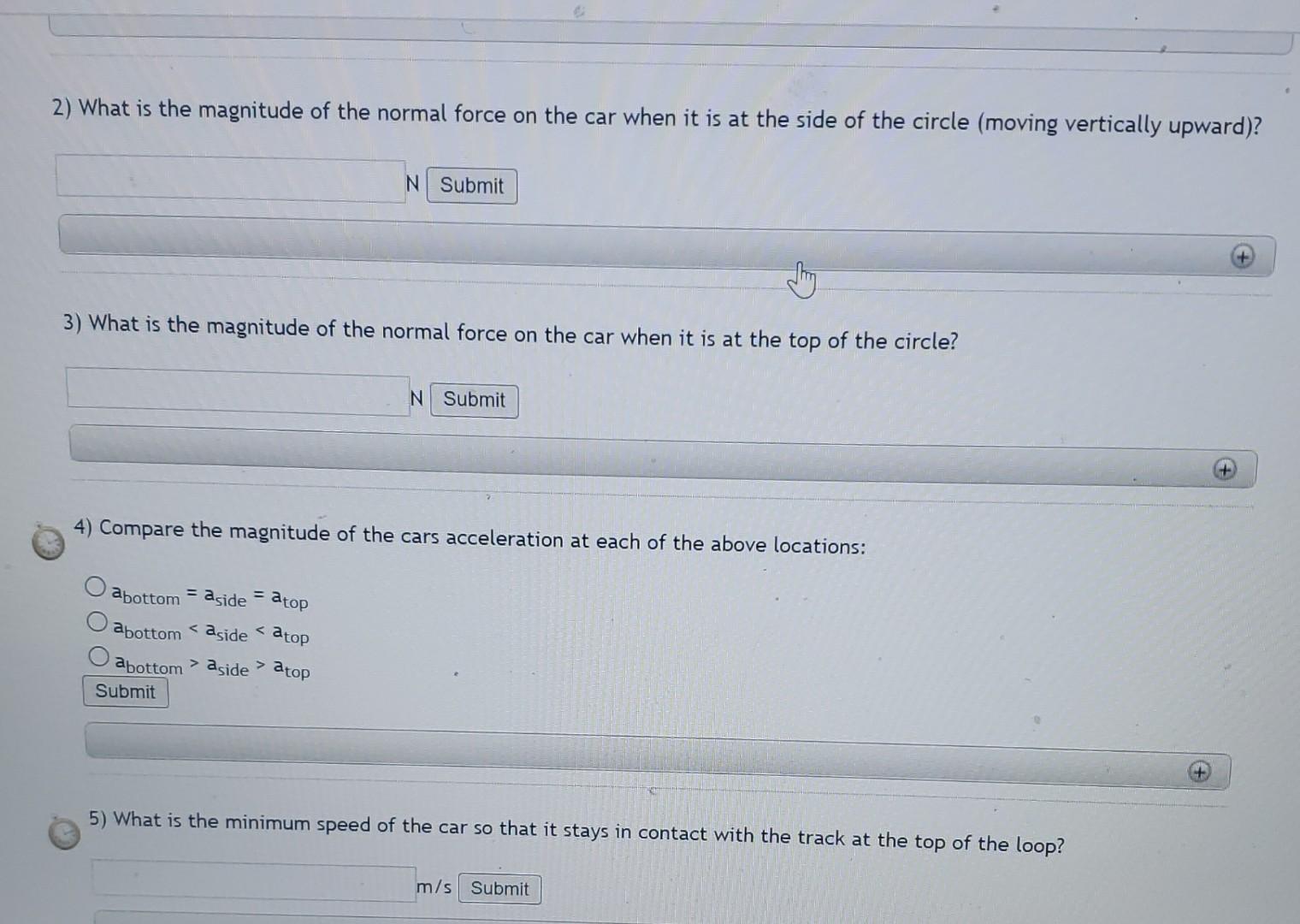 Solved In a loop-the-loop ride a car goes around a vertical, | Chegg.com