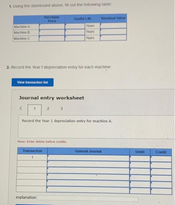 solve table and journal entries for machines a, b, | Chegg.com