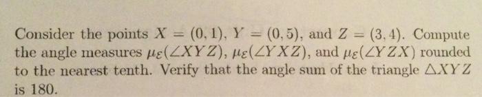 Solved 1. (Euclidean angle measure) Consider the Euclidean | Chegg.com