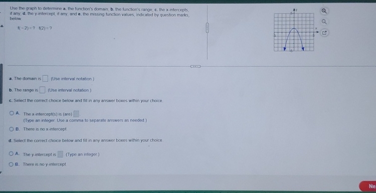 Solved Use the graph to determine a. ﻿the function's domain, | Chegg.com