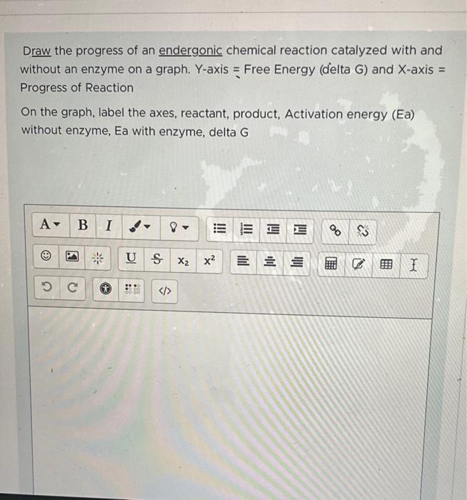 Solved Draw the progress of an endergonic chemical reaction | Chegg.com