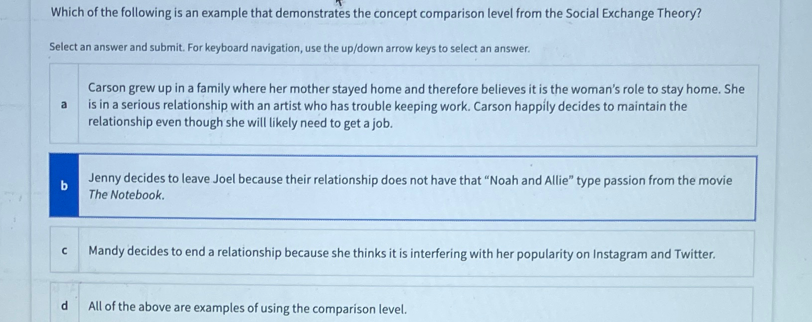 Solved Which of the following is an example that | Chegg.com