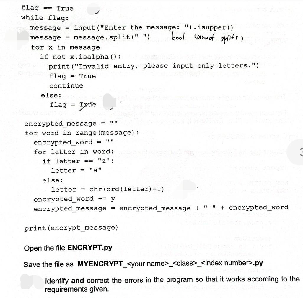Solved A program encrypts a message before it is being sent | Chegg.com
