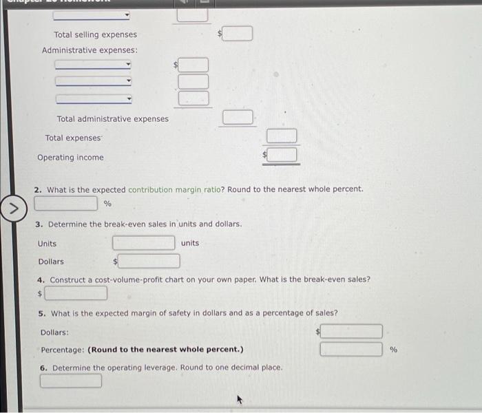 Solved Chapter 20 Homework Contribution Margin, Break-Even | Chegg.com Solved Chapter 20 Homework Contribution Margin, Break-Even | Chegg.com