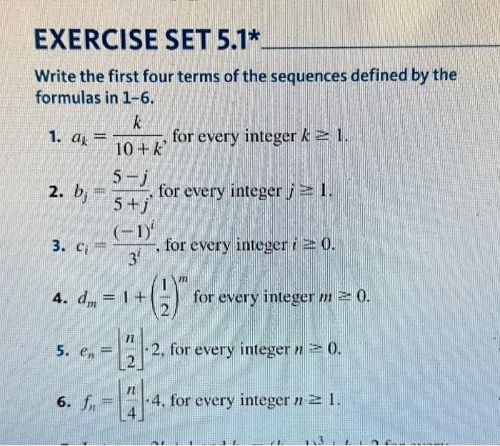 Solved Write the first four terms of the sequences defined | Chegg.com