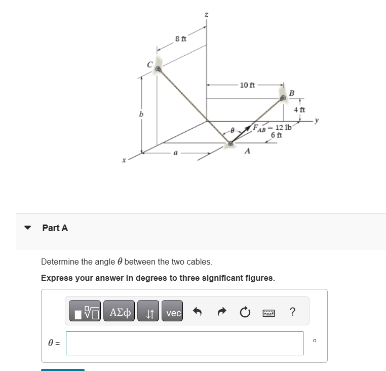 Solved Part ADetermine the angle θ ﻿between the two | Chegg.com