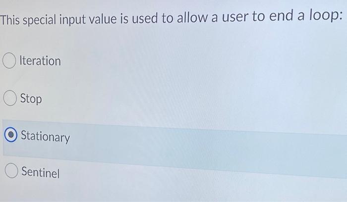 Solved This special input value is used to allow a user to | Chegg.com