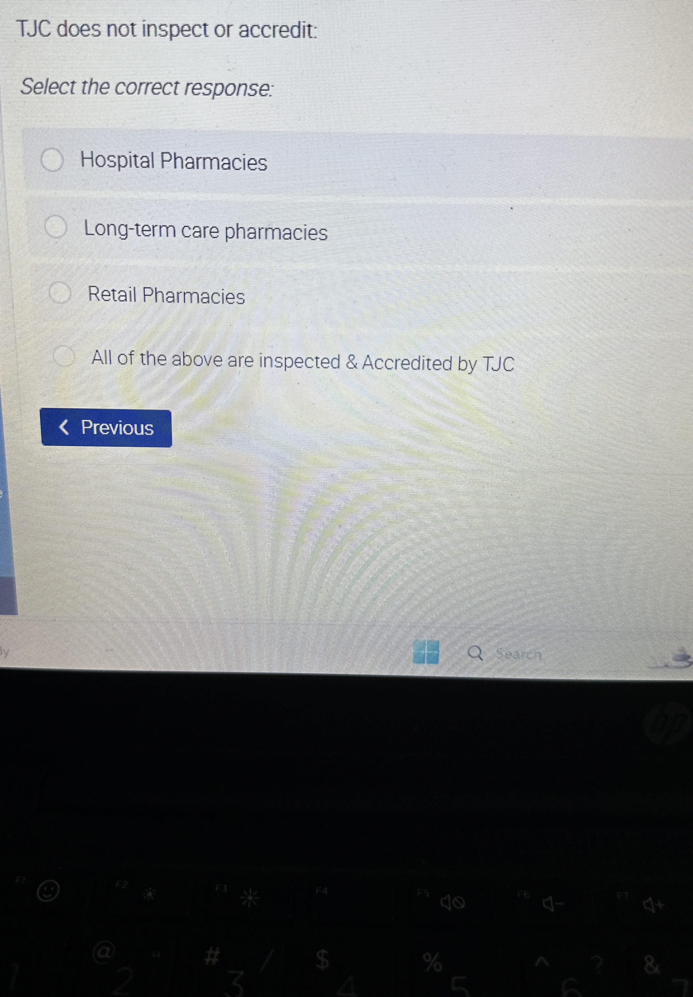 Solved TJC does not inspect or accredit:Select the correct | Chegg.com