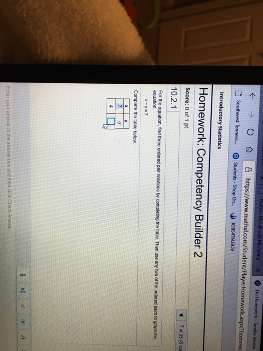 Solved Pearson MyLab and Mastering Do Homework - Tamika | Chegg.com