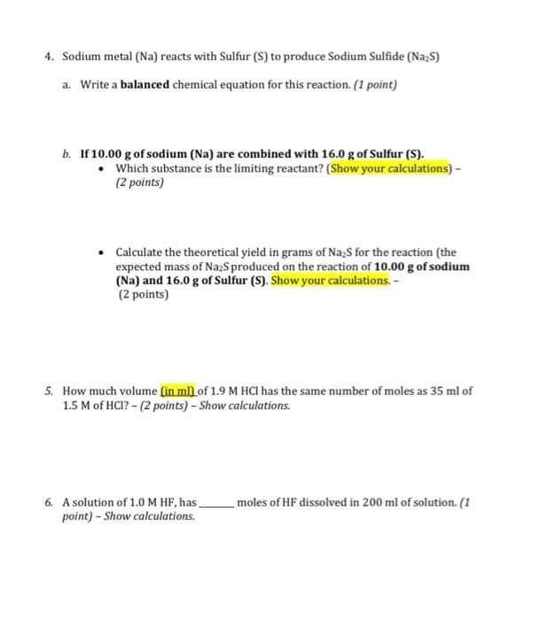 Solved Experiment 6: Stoichiometry and Limiting Reactants | Chegg.com