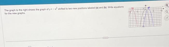 Solved The graph to the right shows the graph of y=−x2 | Chegg.com