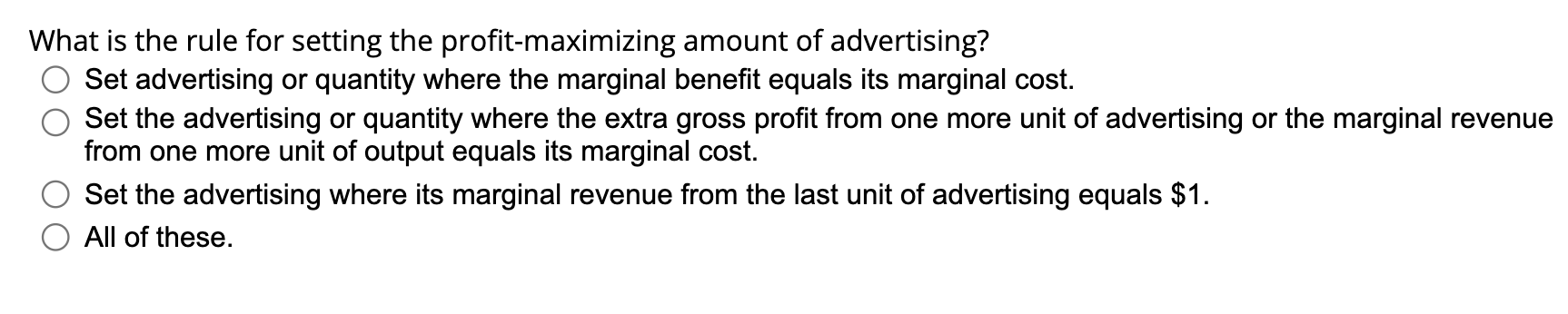 Solved What is the rule for setting the profit-maximizing | Chegg.com