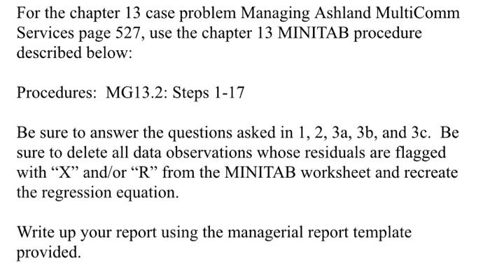 Solved Managing Ashland MultiComm Services 2. What factors | Chegg.com