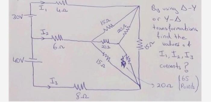 Solved By using D−y or y−D transformators find I1,I2,I3= ?By | Chegg.com