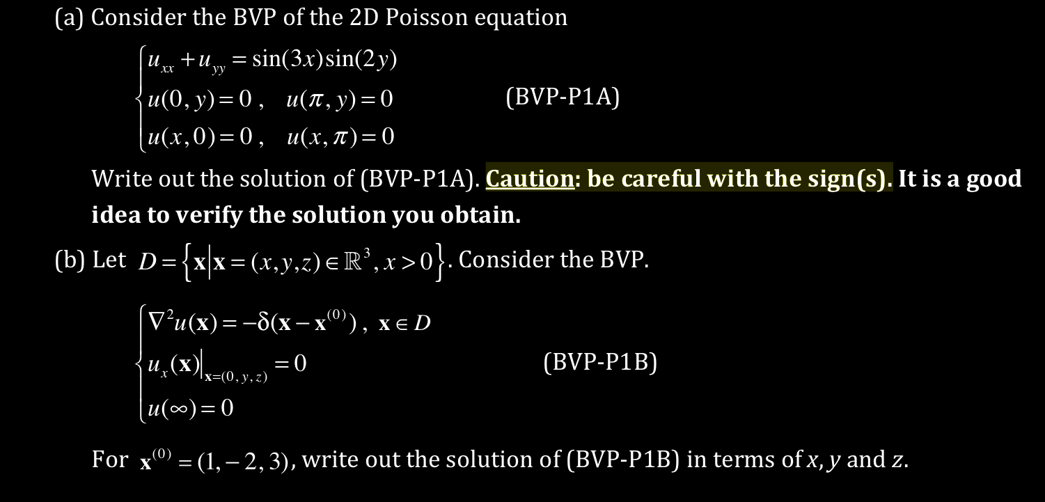 Solved (a) ﻿Consider the BVP of the 2D Poisson | Chegg.com
