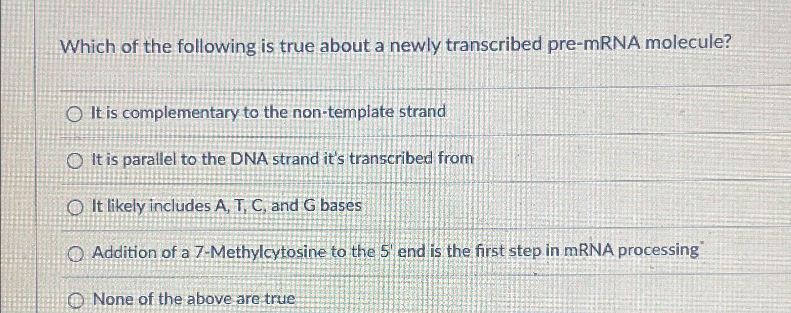 Solved Which of the following is true about a newly | Chegg.com
