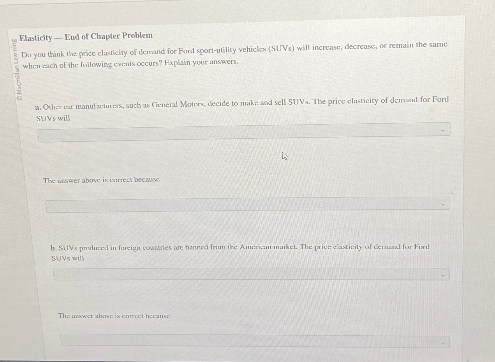 Solved Elasticity — ﻿End of Chapter ProblemE Do you think | Chegg.com