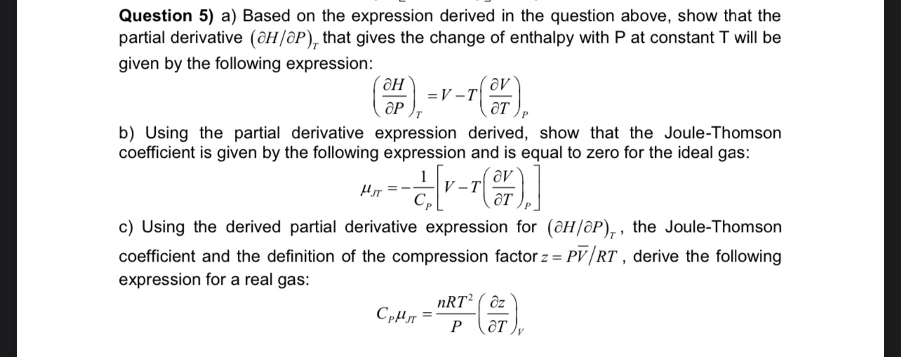 Question 5) ﻿a) ﻿Based on the expression derived in | Chegg.com