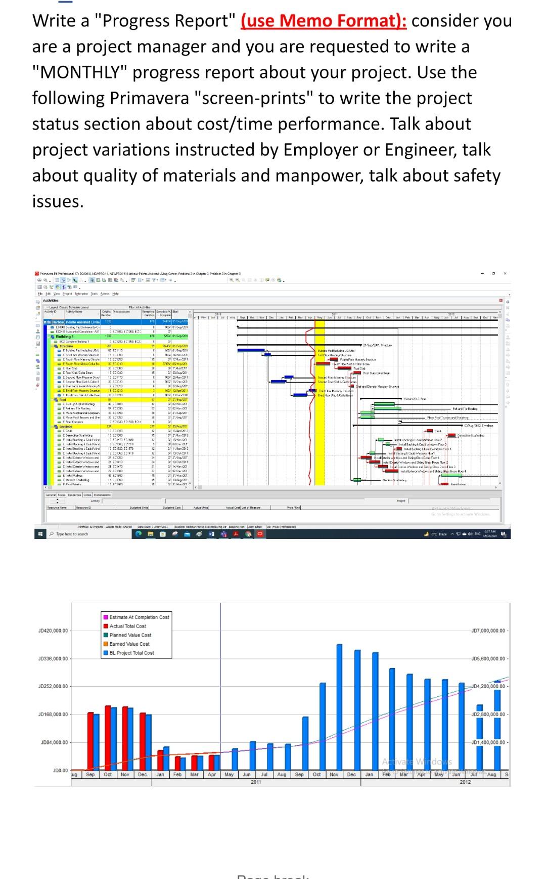 Solved Write a "Progress Report" (use Memo Format): consider | Chegg.com