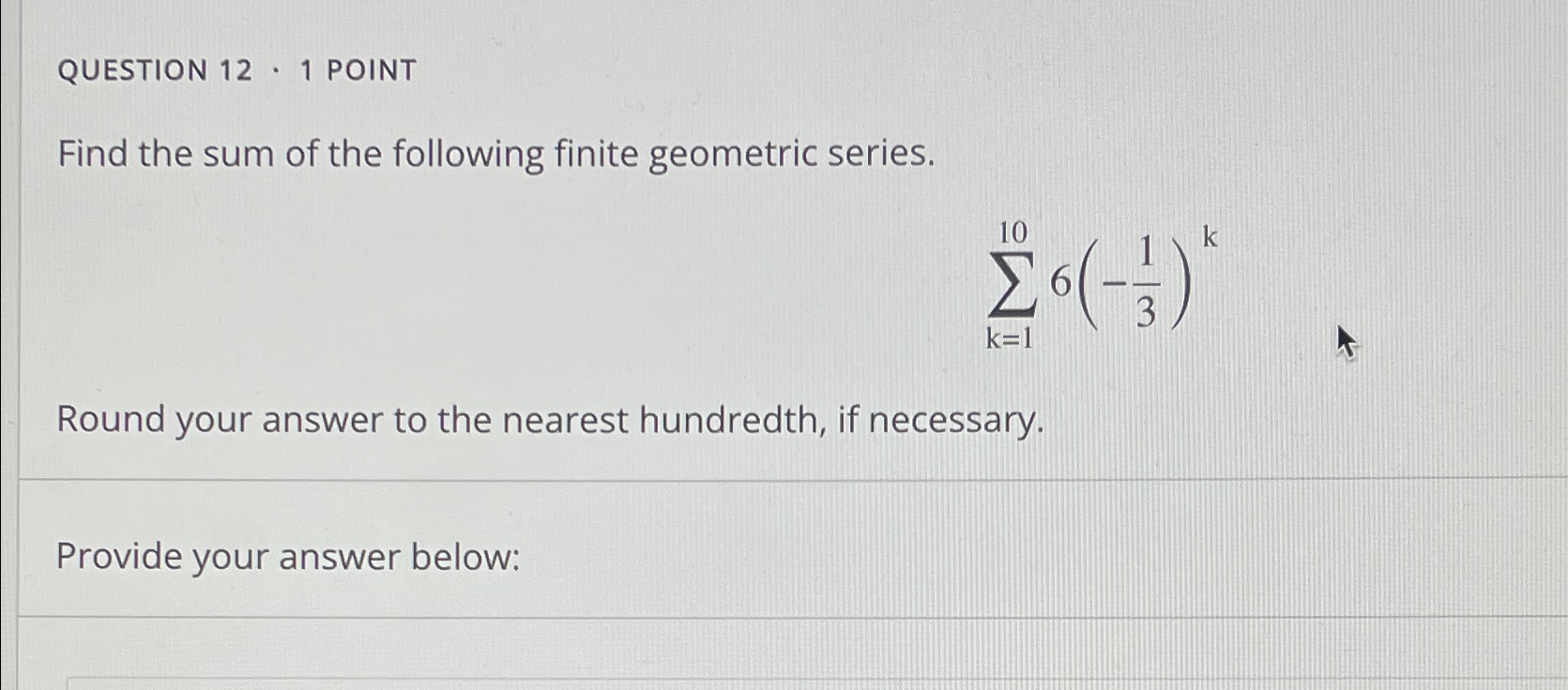 Solved QUESTION 12*1 ﻿POINTFind the sum of the following | Chegg.com