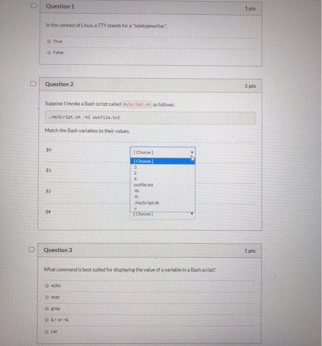 Solved Question 1 1 pts In the context of Linux, a TTY | Chegg.com