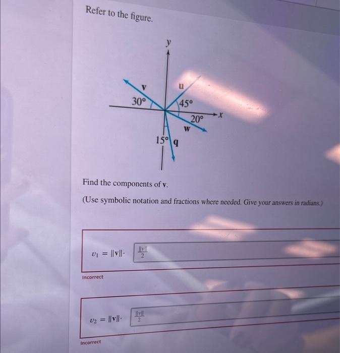 [Solved]: Refer to the figure. Find the components of ( m