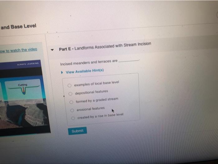 Solved and Base Level ow to watch the video Part E - | Chegg.com