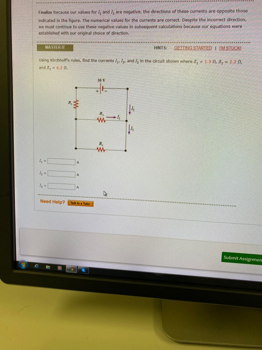 Solved Finalize Because our values for 1, and I, are | Chegg.com