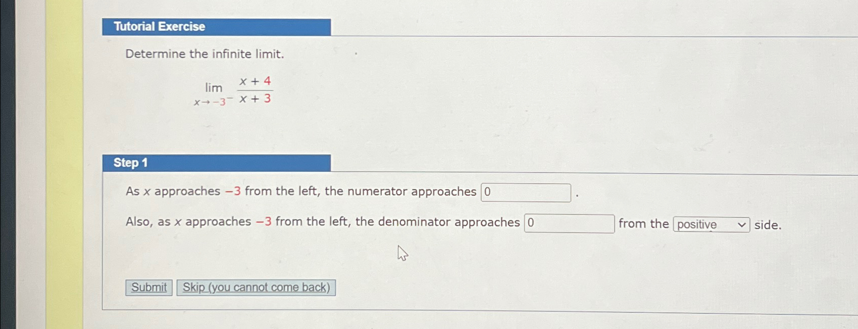 Solved Tutorial ExerciseDetermine the infinite | Chegg.com